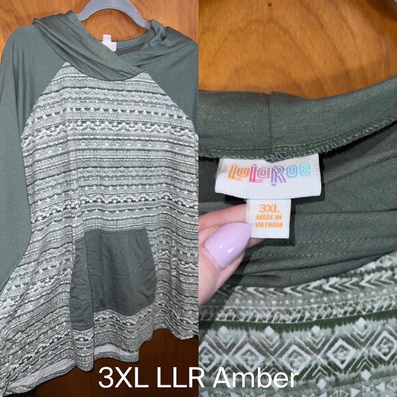 LuLaRoe | Tops | Lularoe 3xl Amber Hoodie | Poshmark